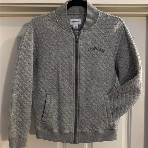 Converse | Jackets & Coats | Converse Gray Quilted Jacket | Poshmark